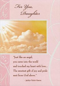 designer greetings sunburst above clouds: just like an angel religious/inspirational birthday card for daughter