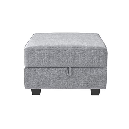 HONBAY Square Ottoman Module for Modular Sofa Couch, Grey