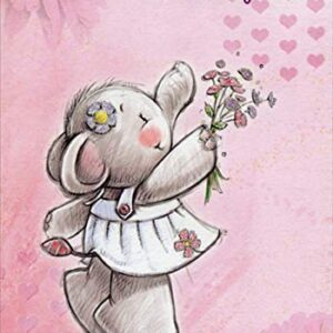 Designer Greetings Small Elephant on Tip of Toes Juvenile Birthday Card for Granddaughter