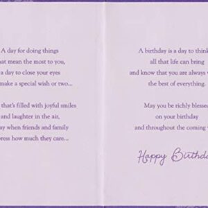 Designer Greetings Hummingbird on Purple: Touch of Joy Religious : Inspirational Birthday Card