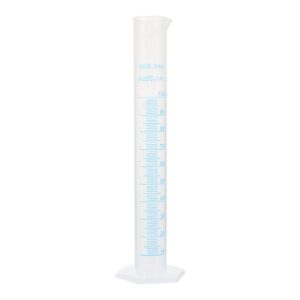 baluue 100ml plastic graduated cylinder, transparent measuring cylinder with precisely blue tick marks scientific measuring cylinder with extra stable base for laboratory science projects