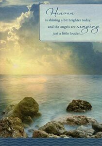 designer greetings heaven is shining brighter: rocks in blue water religious birthday in heaven card