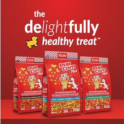 Pup Corn Plus - Puffed Dog Treats with Prebiotics and Probiotics - Holiday Cheer Flavored (24oz) - Made in USA