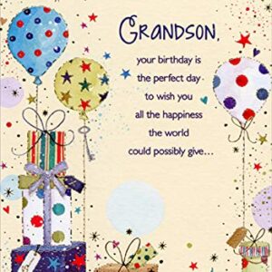 Designer Greetings The Perfect Day: Balloons and Gifts Birthday Card for Grandson