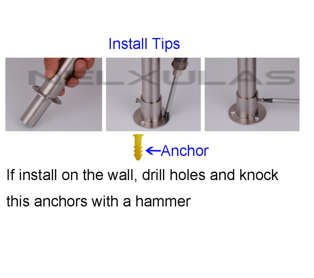 NELXULAS Stainless Steel Heavy Duty Closet Rod Holder,Shower Curtain Rod End Supports Socket,Flange Rod Holder Closet Pole,Adjustable Tightness Easy Installation (1-1/2 INCH, White)