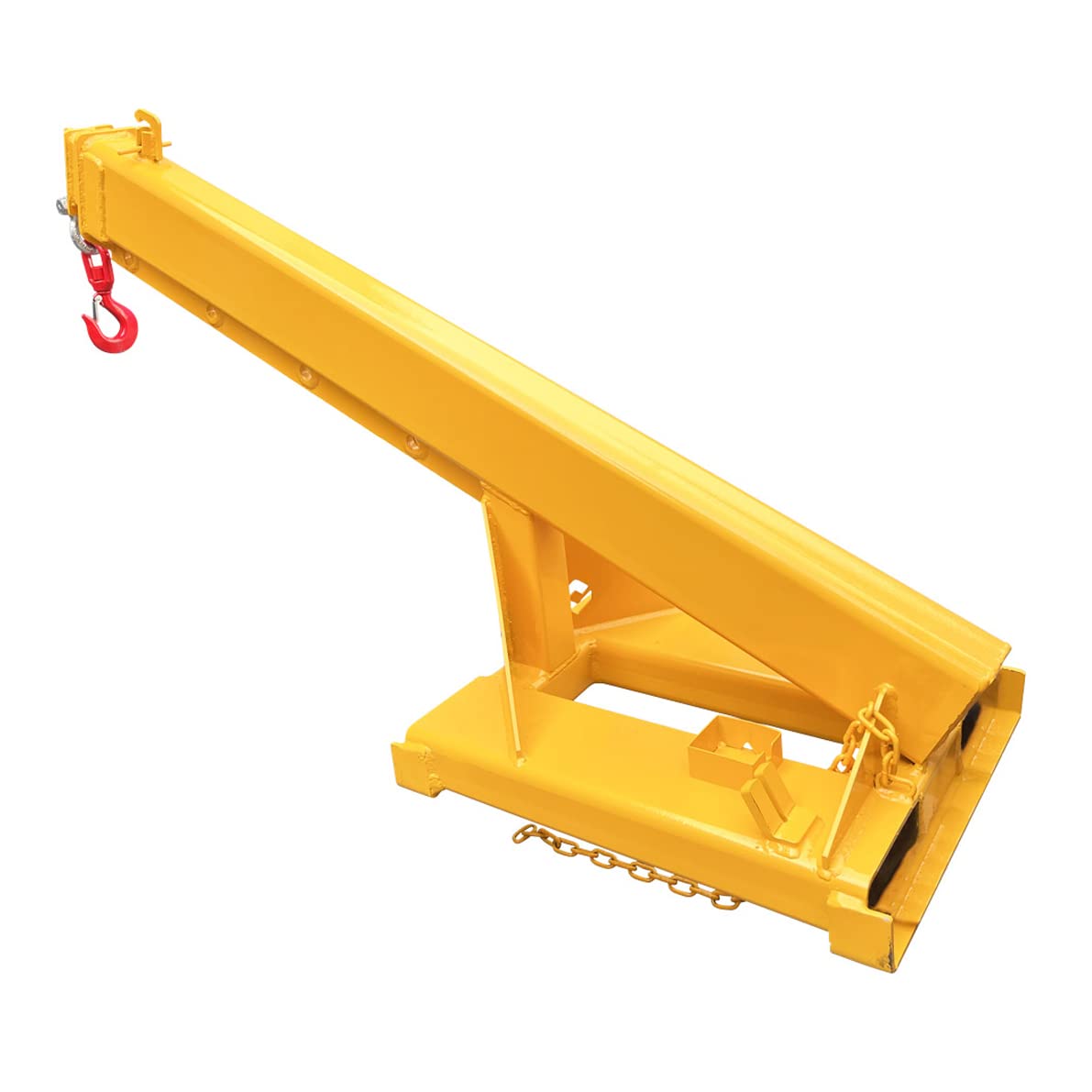 INTBUYING Adjustable Forklift Jib Boom Crane, Lifting up to 4400LB/2T, with a Mobile Crane Hoist and Truss Hook Extension Attachment Ranging from 63-98in, for Forklift Towing and Handling Equipment