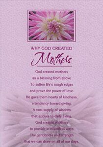 designer greetings why god created mothers: flower in die cut window religious/inspirational birthday card