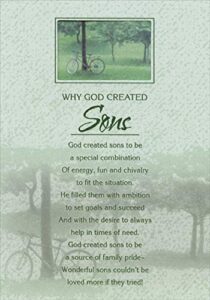 designer greetings why god created sons religious birthday card for son