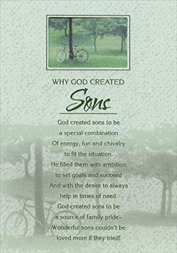 Designer Greetings Why God Created Sons Religious Birthday Card for Son