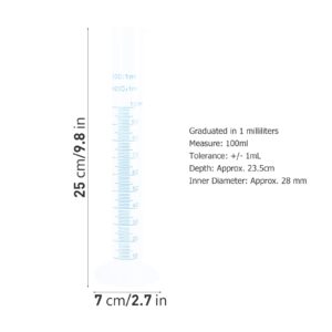 Baluue 100ml Plastic Graduated Cylinder, Transparent Measuring Cylinder with Precisely Blue Tick Marks Scientific Measuring Cylinder with Extra Stable Base for Laboratory Science Projects