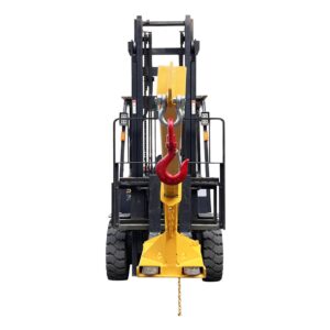 INTBUYING Adjustable Forklift Jib Boom Crane, Lifting up to 4400LB/2T, with a Mobile Crane Hoist and Truss Hook Extension Attachment Ranging from 63-98in, for Forklift Towing and Handling Equipment