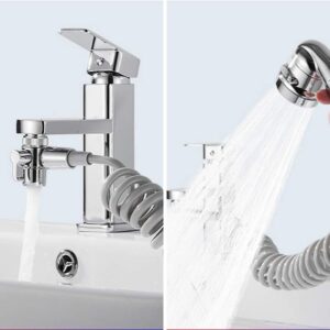 FLYYQMIAO Sink Faucet Hose Sprayer for Hair Washing Bathroom Sink Sprayer Rinser Attachement for Pet Dog Shower, Bathtub Faucet Shower Head Replacement for Baby Bath with 3 Settings & On Off Switch