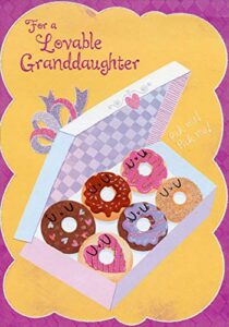 designer greetings six donuts in box juvenile birthday card for granddaughter