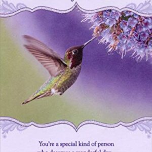 Designer Greetings Hummingbird on Purple: Touch of Joy Religious : Inspirational Birthday Card