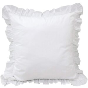 Queen's House White Duvet Cover Set Queen and White Ruffle Euro Shams Bundle