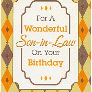 Designer Greetings Wonderful Son Argyle Border Birthday Card for Son-in-Law