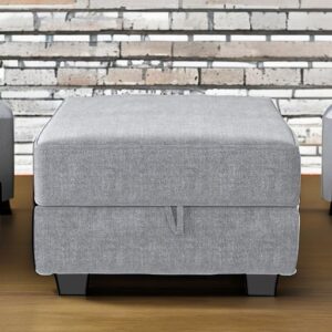 HONBAY Square Ottoman Module for Modular Sofa Couch, Grey