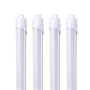 r17d/ho 8ft led shop bulb, rotating base led tube light, 6000k clear lens, dual-ended power bulb lights, non-dimmable, 2 pin, ballast removed, (replacement for f96t12/cw/ho 110w fluorescent light)