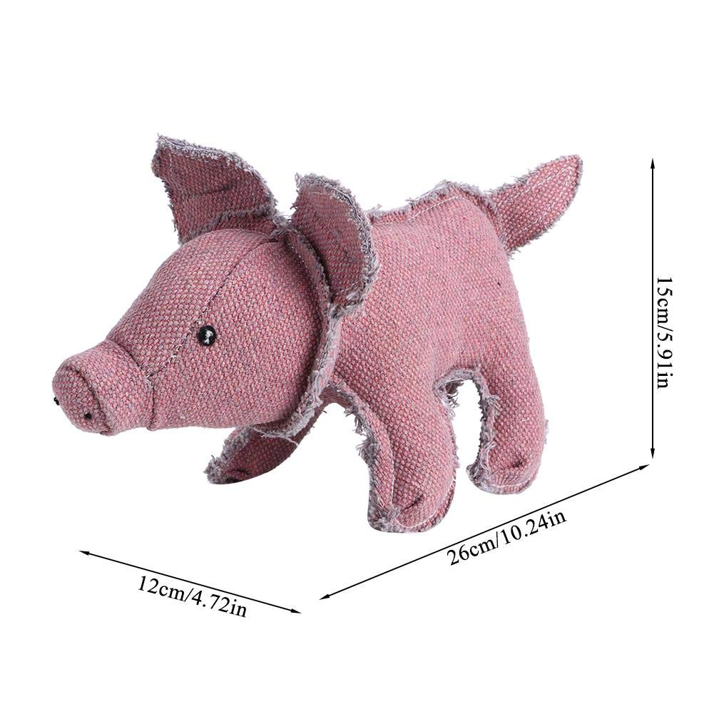 Pssopp Soft Pig Animals Shapes Dog Toy Stuffed Pet Chew Toys Teeth Cleaning Toys for Dogs Puppies(Pig)