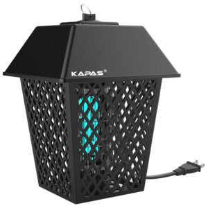 kapas electric bug zappers, 20w outdoor & indoor blue light pest control lantern for mosquitoes, flies, gnats, pests & other insects (black - 1 pack)