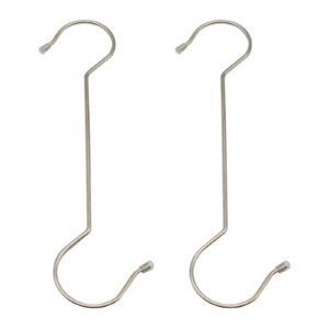 Maydahui 14PCS Extra Long S Shaped Hooks(7PCS 16 inch+7PCS 12 inch) Plant Hanging Hooks Stainless Steel Silver Hanger for Kitchenware Pergola Bird Feeder Flower Basket Indoor Outdoor Uses