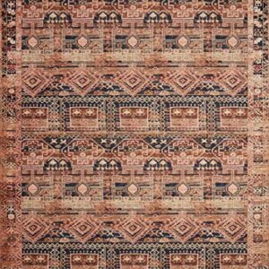 Loloi Layla 7'-6" x 9'-6" Area Rug in Mocha / Blush - Thick Area Rug, Soft Area Rug with, Vintage Inspired Distressed Design, Low Pile, Non-Shedding, Easy Clean, Durable Living Room Rug