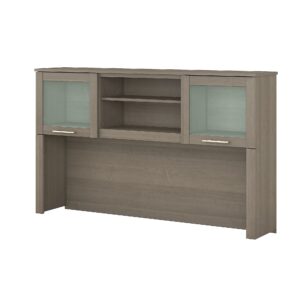 bush furniture somerset 60w desk hutch in white and storm gray