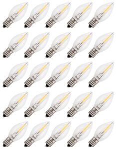 creative hobbies led night light bulbs, 4w 5w 6w 7w incandescent equivalent, c7 candelabra base, indoor and outdoor christmas light strings, electric window candles, night lights (25)