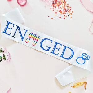 Magnusson's Garden Engayged Sash, Bride, Groom to Be Sash Gay Pride Lesbian Wedding Shower Bachelor Bachelorette Party Same Sex Wedding Engagement Decor, LGBTQ Pride Month Parade Accessory