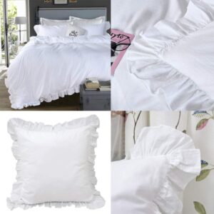 queen's house white duvet cover set queen and white ruffle euro shams bundle