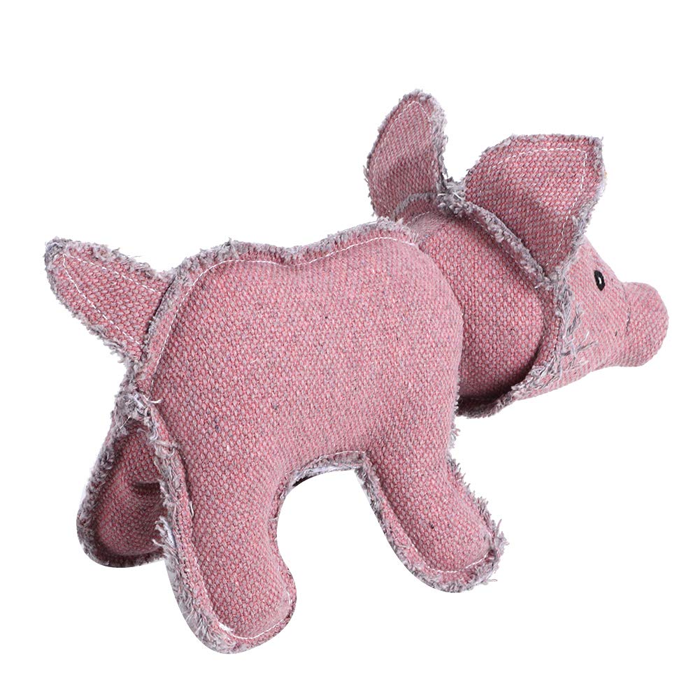 Pssopp Soft Pig Animals Shapes Dog Toy Stuffed Pet Chew Toys Teeth Cleaning Toys for Dogs Puppies(Pig)