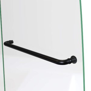 DreamLine Aqua Ultra 48 in. W x 30 in. D x 58 in. H Frameless Hinged Tub Door with Return Panel in Matte Black