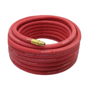 continental 50' x 3/8" red rubber air hose 250 psi - made in usa