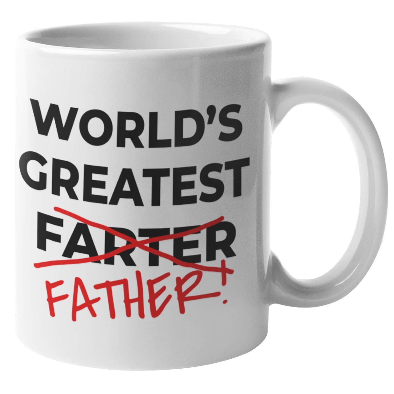 World's Greatest Farter Funny Fathers Day Coffee Mug | Best Farter Ever Coffee Cup - Funny Fathers Day Mugs from Son Daughter Kids | Cool Christmas Presents Fun Birthday Gag Gifts (WGF White)