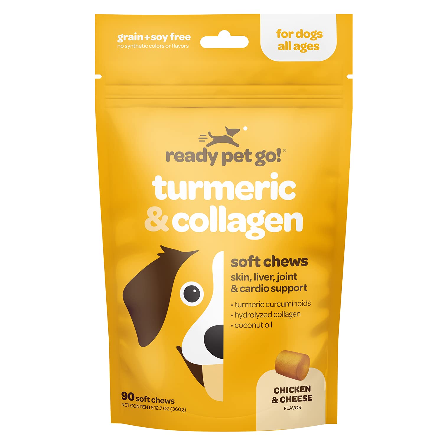 Ready Pet Go! Omega 3 & Turmeric Chews for Dogs | Hip & Joint Support | Fish Oil for Dog Shedding, Skin Allergy, Itch Relief | 90 Chews Each