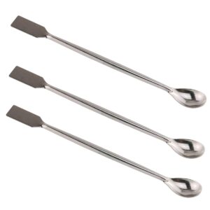 e-outstanding 3pcs laboratory spoon spatula 2 in 1 stainless steel lab mixing double end reagent sampling spoon spatula tool, 20cm