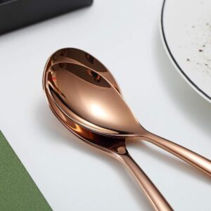 Silverware Set 20 Pieces, Stainless Steel Copper Flatware Set, Titanium Plating Rose Gold Cutlery Set, Copper Utensil Sets Service Set for 4 (Shiny Copper)