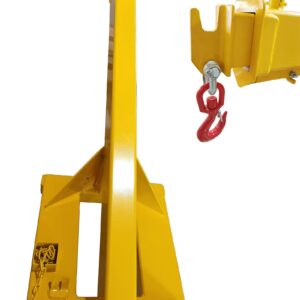 INTBUYING Adjustable Forklift Jib Boom Crane, Lifting up to 4400LB/2T, with a Mobile Crane Hoist and Truss Hook Extension Attachment Ranging from 63-98in, for Forklift Towing and Handling Equipment