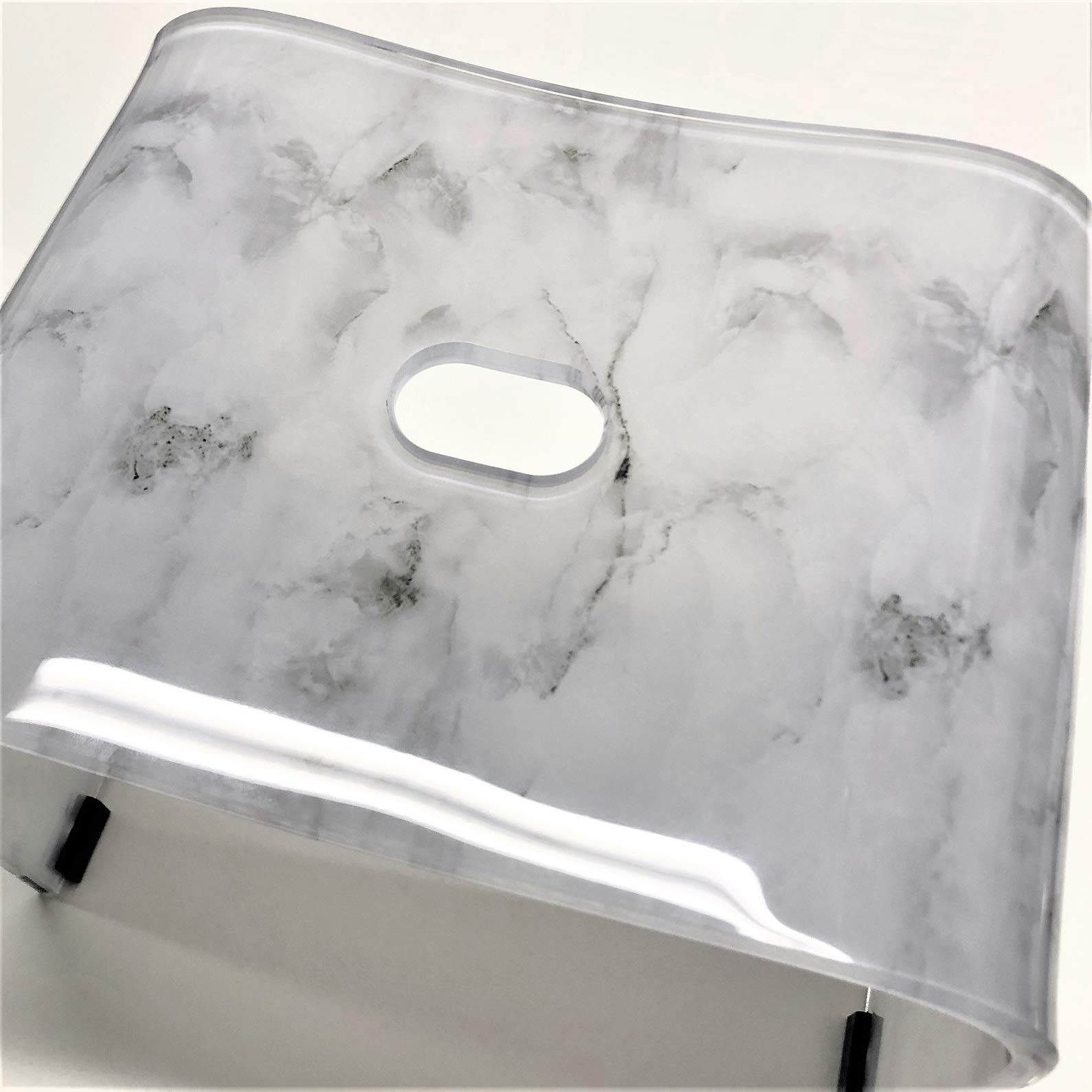 Senko 63676 Marble Stone Bath Chair, Bath Chair, Height Approx. 9.8 inches (25 cm), Gray