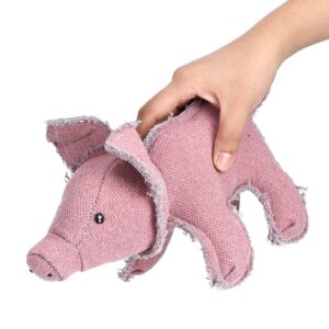 Pssopp Soft Pig Animals Shapes Dog Toy Stuffed Pet Chew Toys Teeth Cleaning Toys for Dogs Puppies(Pig)