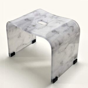 senko 63676 marble stone bath chair, bath chair, height approx. 9.8 inches (25 cm), gray