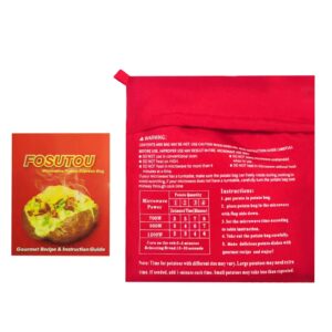 fosutou easy microwave potato bag, making express, delicious, potatoes in just 4 min with gourmet recipe.