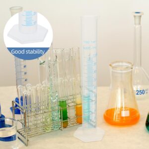 Baluue 100ml Plastic Graduated Cylinder, Transparent Measuring Cylinder with Precisely Blue Tick Marks Scientific Measuring Cylinder with Extra Stable Base for Laboratory Science Projects