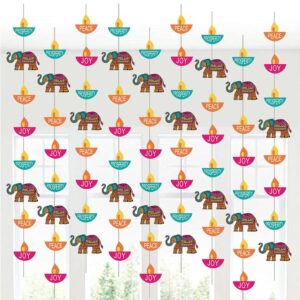 happy diwali party hanging decoration supplies - festival of lights doorway curtain party hanging decor(12pcs)