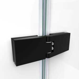 DreamLine Aqua Ultra 48 in. W x 30 in. D x 58 in. H Frameless Hinged Tub Door with Return Panel in Matte Black