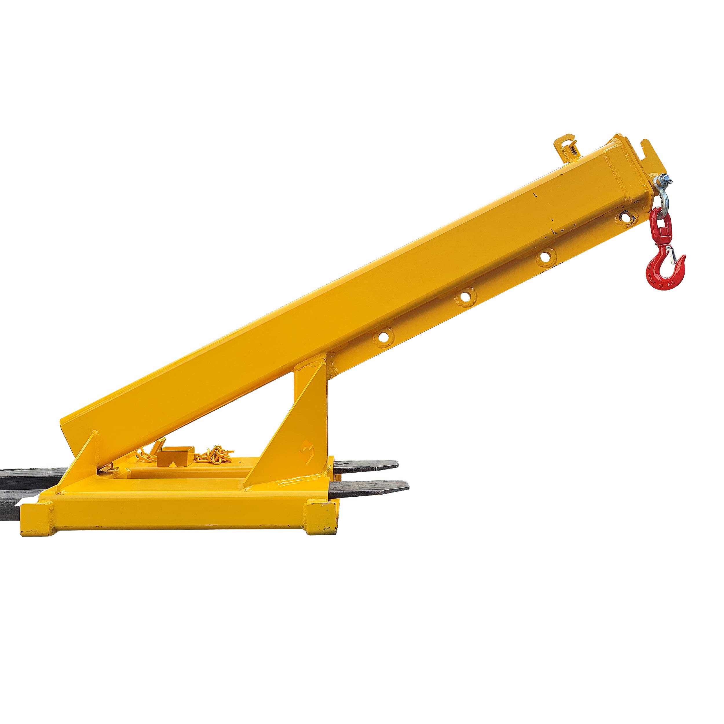 TECHTONGDA Fork Mounted Hoist Jib Boom Crane, 6600LB Capacity Telescopic Boom Lift Crane, 63"-98" Manual Telescoping, Forklift Mobile Crane Lifting Hoist, Forklift Boom Attachments Lifting Equipment