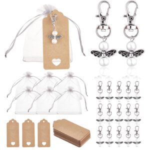 ph pandahall 108pcs angel keychain favors, favor angel charms wedding party favors mini angel pendant key chain tags guest favors for funeral graduation souvenir 36 sets