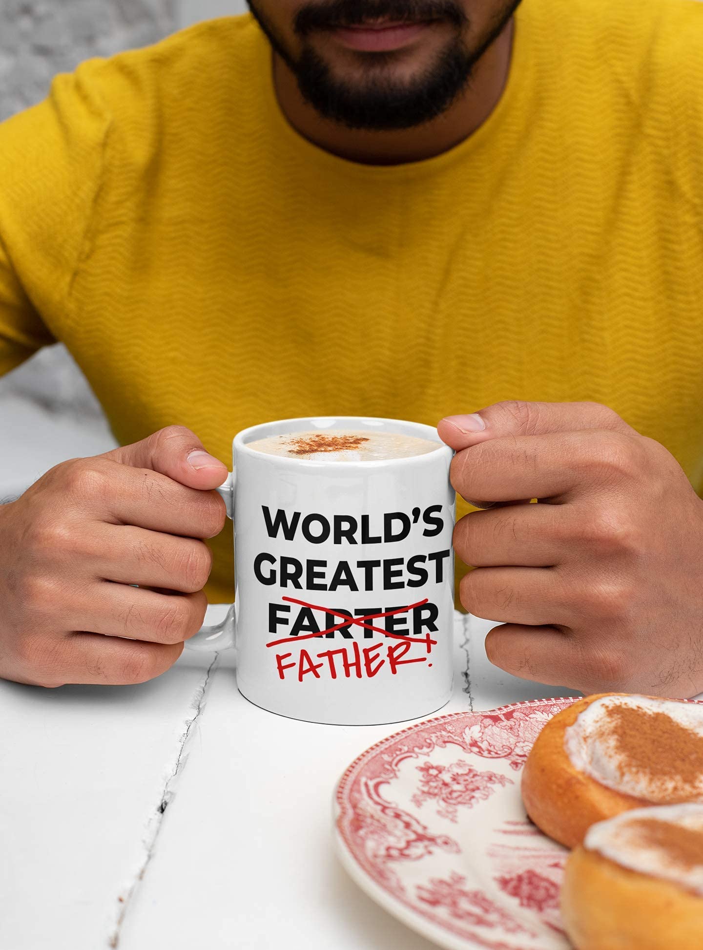 World's Greatest Farter Funny Fathers Day Coffee Mug | Best Farter Ever Coffee Cup - Funny Fathers Day Mugs from Son Daughter Kids | Cool Christmas Presents Fun Birthday Gag Gifts (WGF White)