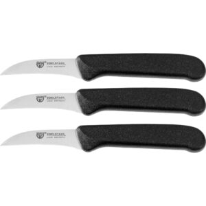 grÄwe fruit knife, set of 3, paring knife, small kitchen knife set, paring knife, stainless steel, black, super sharp edge