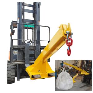 intbuying forklift jib boom crane, 6600lb/3t forklift mobile crane, forklift lifting hoist with 63-98in length crane boom, truss hoist jib boom, hook extension attachment for towing and handling